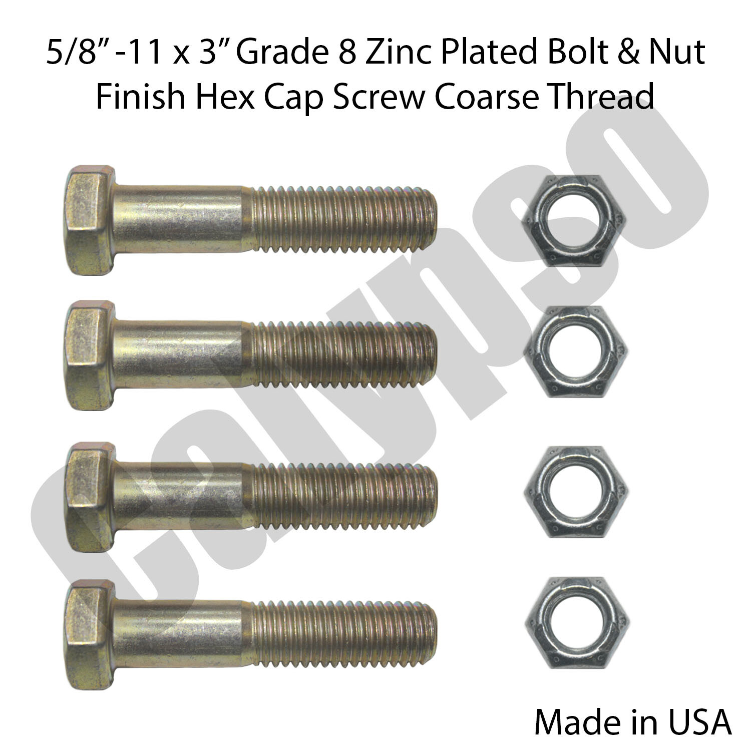 5/8 x 3 Grade 8 Bolts & Nuts Selling in Set of 4 | eBay