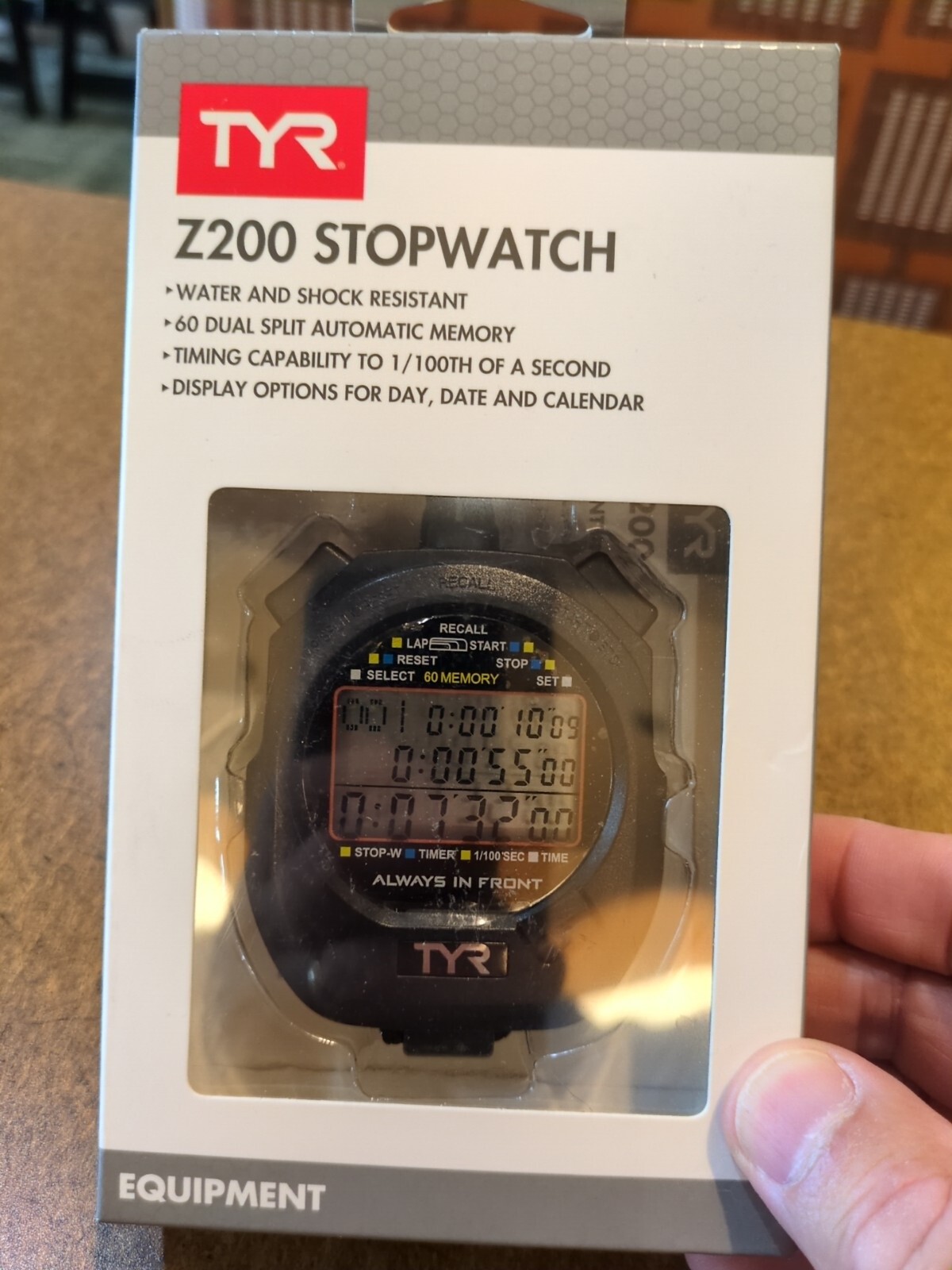 TYR Z200 Stopwatch Water And Shock Resistant Black NEW In BOX Sports ...