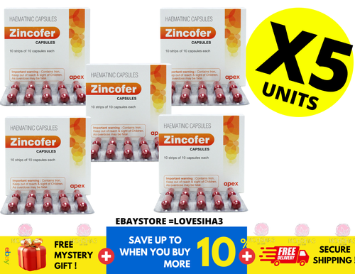 Zincofer Haematinic Capsules Supplement During Pregnancy 100's ( X5 BOX ...