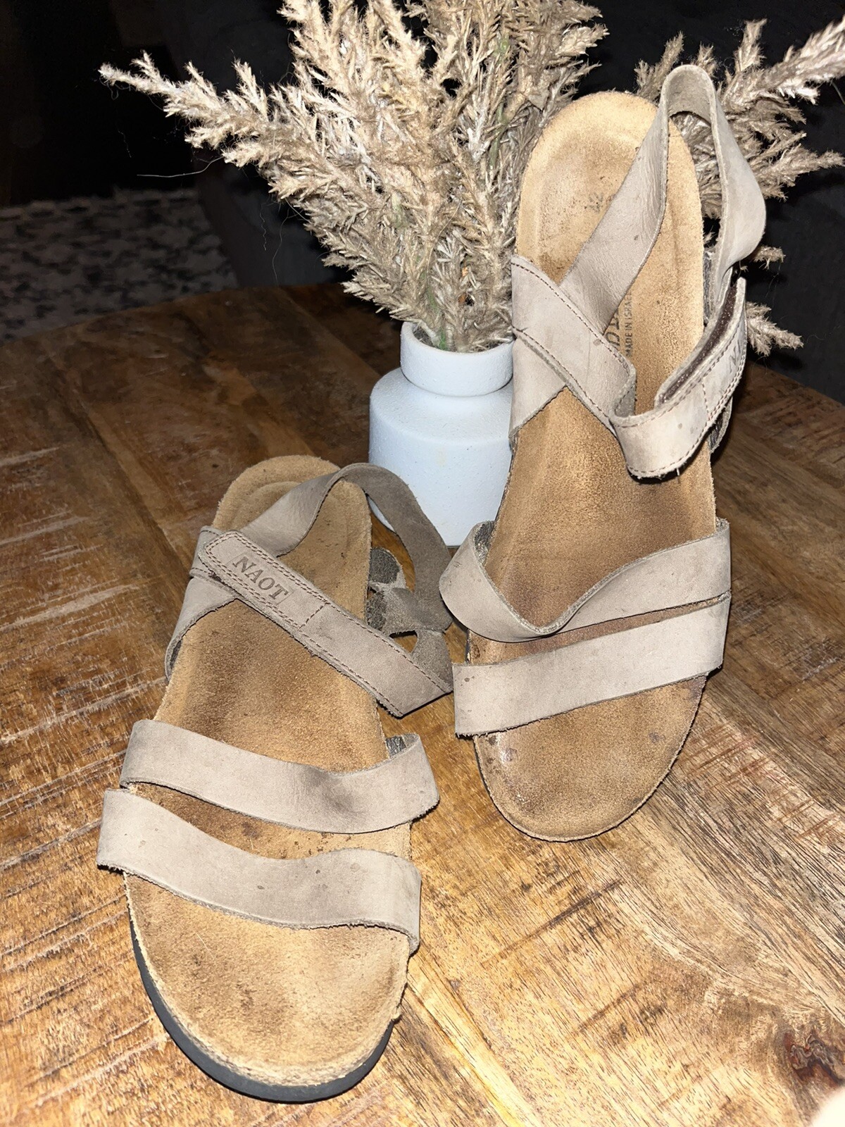 Womens Kayla Naot Leather Sandal in Stone Size 42 or … - Gem