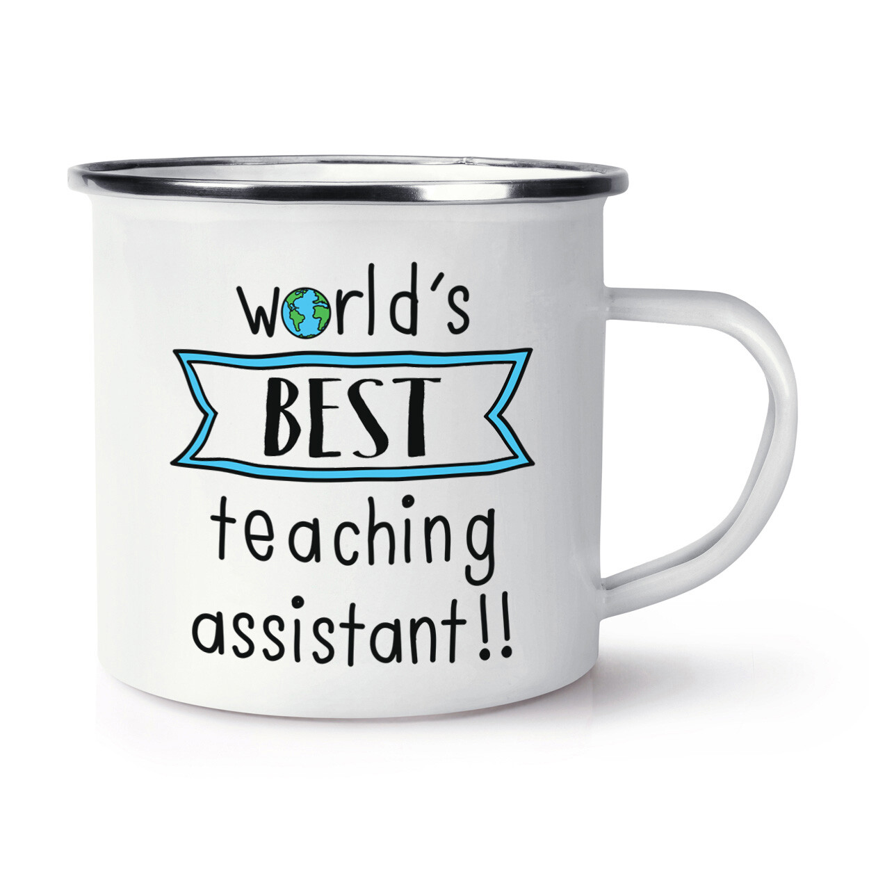 World's Best Teaching Assistant Enamel Mug Cup Funny Joke Favourite ...