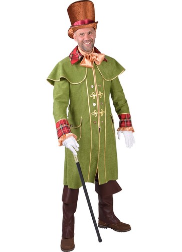 Gents Victorian Coachman / Christmas Market Costume - Green / Red - XS ...