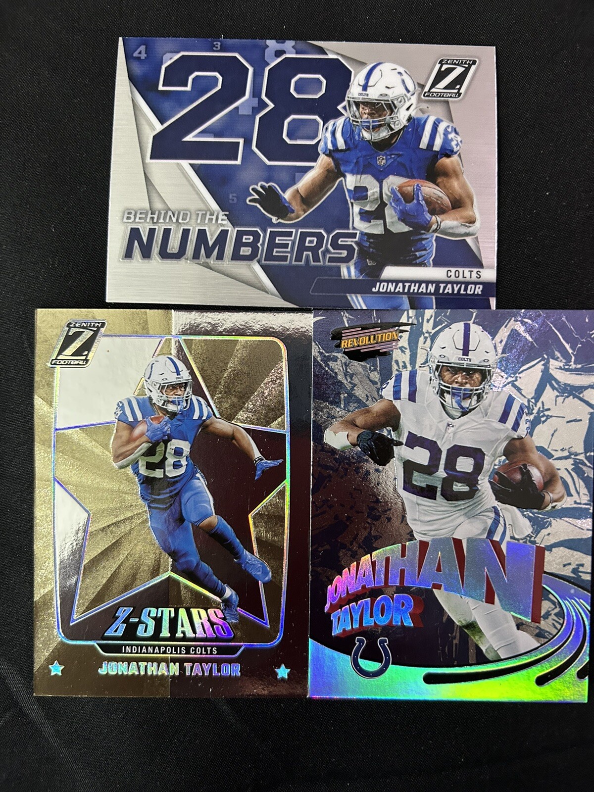 2022 Panini Zenith Jonathan Taylor Revolution Prizm & Z Stars & Behind ...