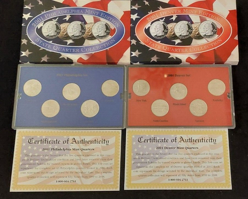 CSN 2001 - 2 STATE QUARTER Sets UNCIRCULATED COINS P & D | eBay