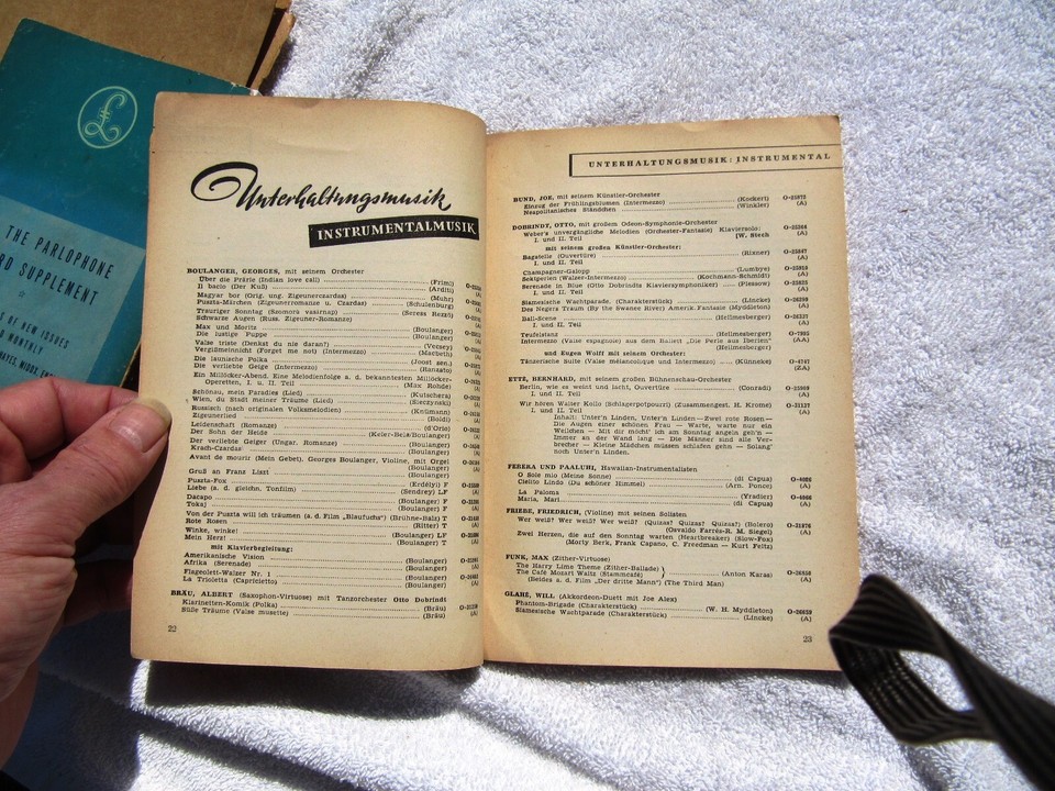 1950 German ODEON Schallplatten-Verzeichnis General Record CATALOG ...