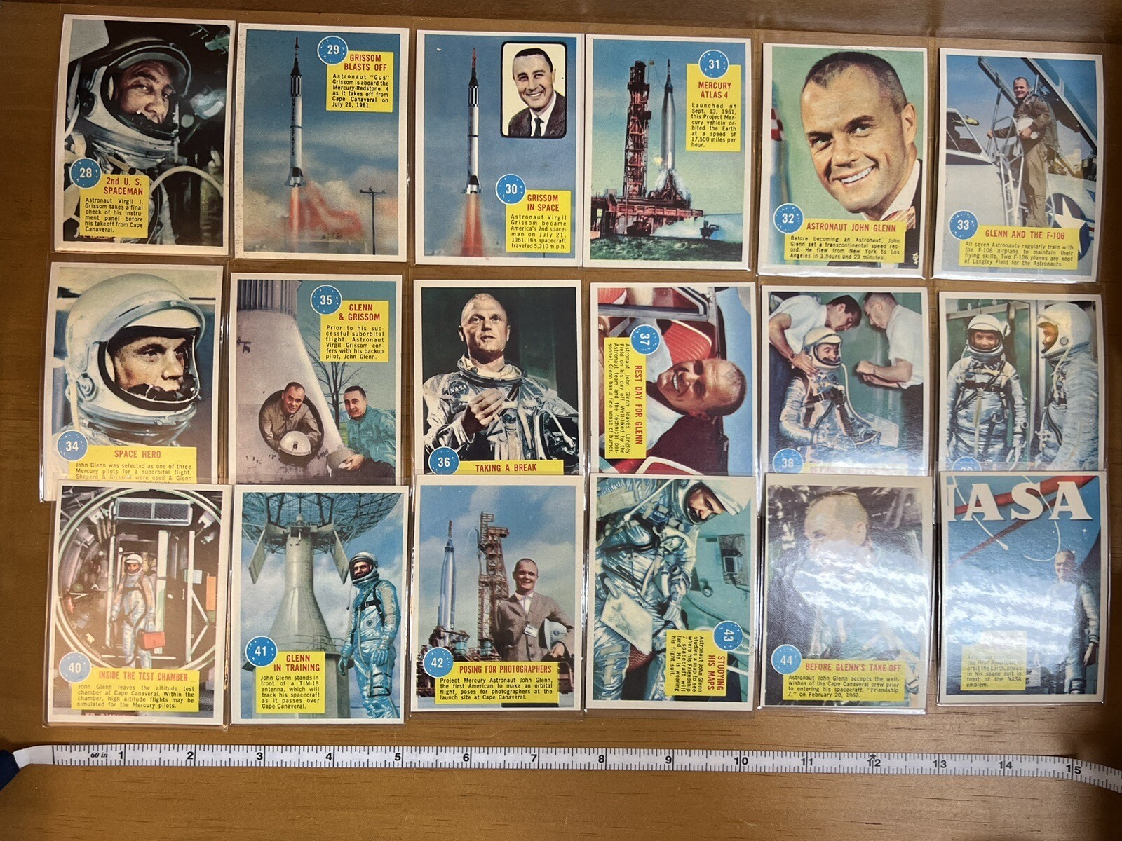 1963 Topps Astronauts Pictures All 55 Cards Set #45 PSA 7 Graded Glenn ...