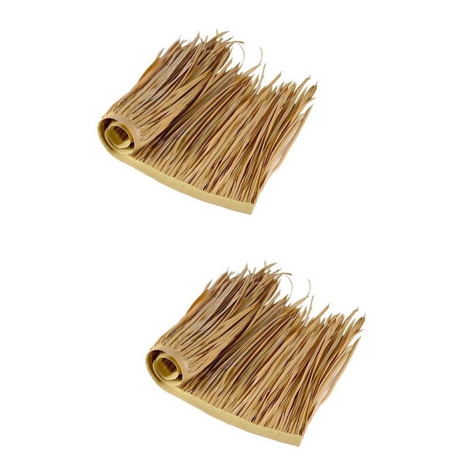 2 PCS Simulated Thatch Tile Banquet Straw Roof Trim Craft Artificial ...