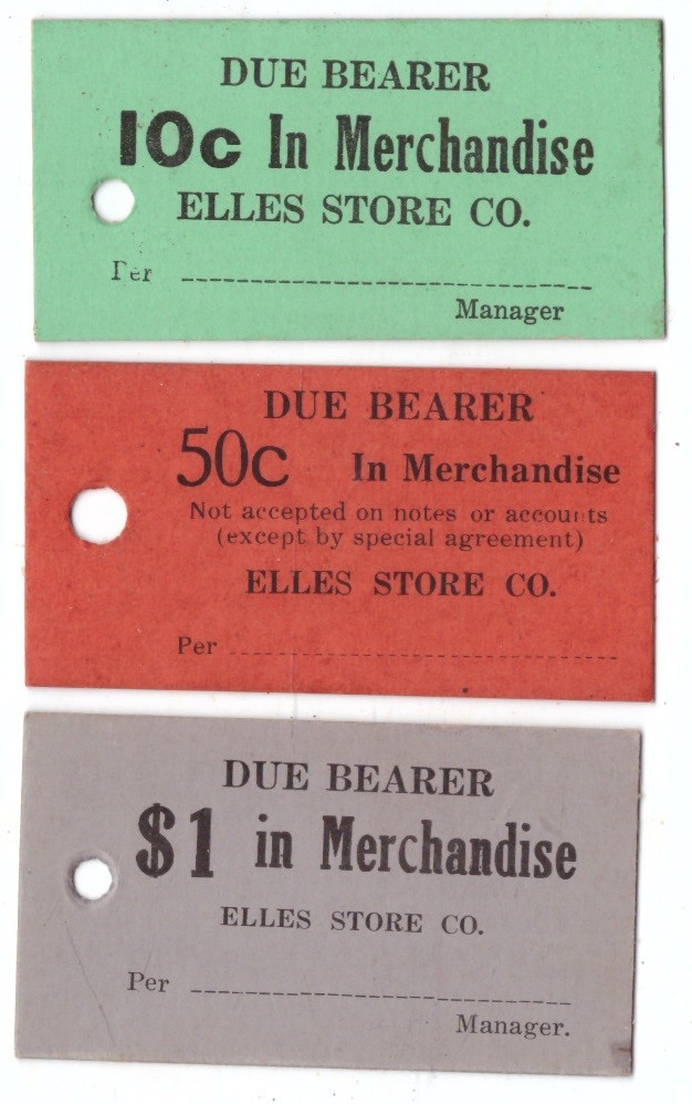 3 piece set Elles Store Coal Mining Co Scrip 10 50 $1 Marion Illinois ...