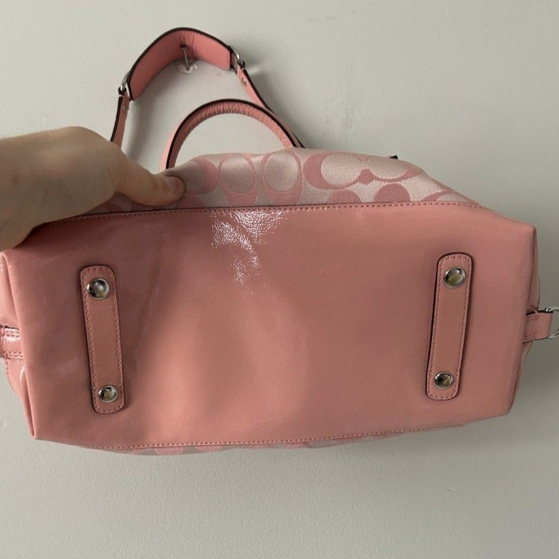 Vintage Coach Ashley Peony Pink Signature Carryall Handbag F15443 Purse ...