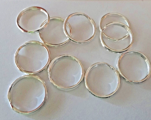 20 Silver Base Metal 9 mm Split Rings to Attach Charms to a Bracelet ...