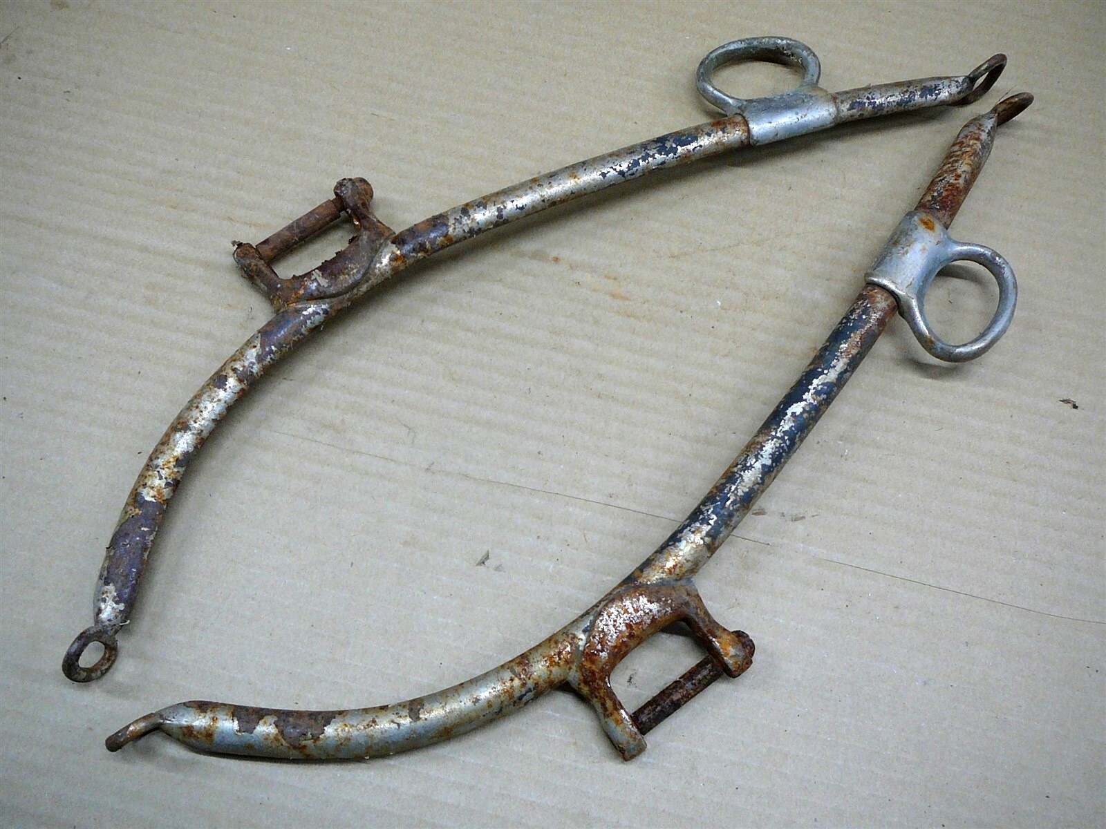 ANTIQUE PAIR of CAST IRON & BRASS DRIVING HORSE HARNESS HAMES - 18.5 ...