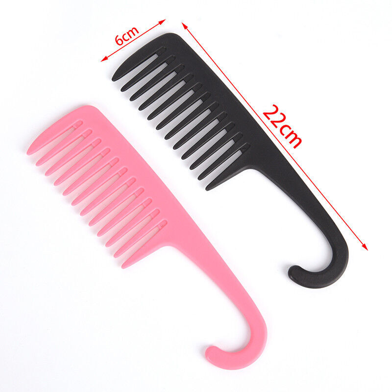 Large Wide Tooth Combs Hook Handle Reduce Hair Loss Comb Styling Brush ...