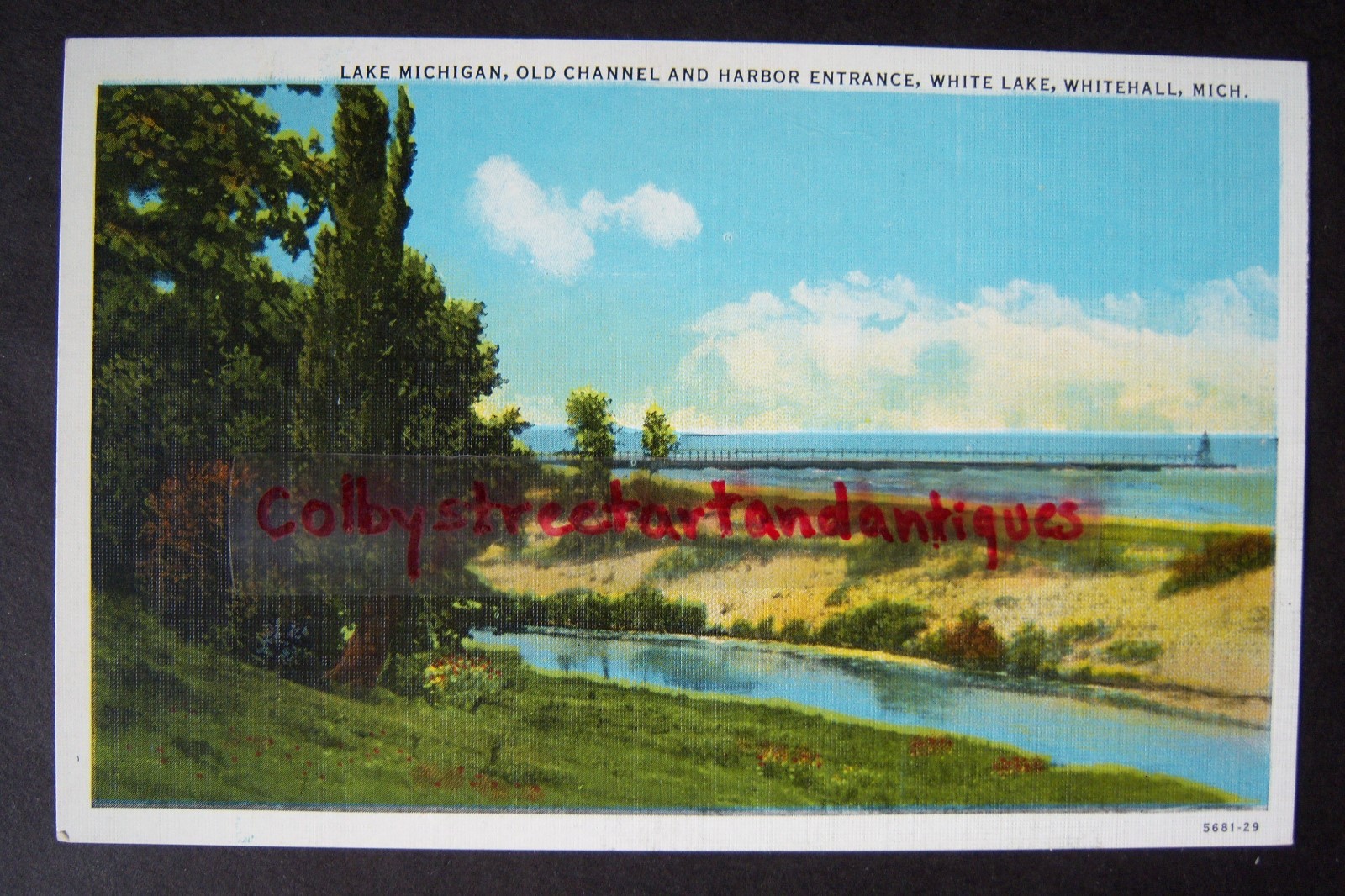 Lake Michigan, Old Channel, White Lake, Whitehall, Michigan postcard ...