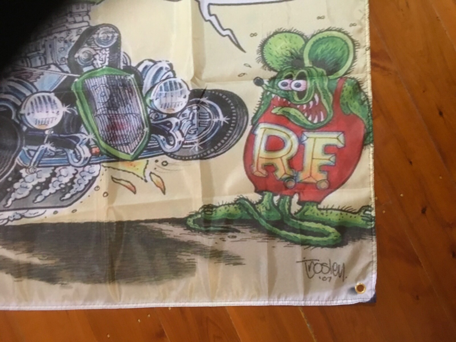 5x3 ft AUS SELLER PRE OWNED Rat fink drag racer man cave wall hanging ...