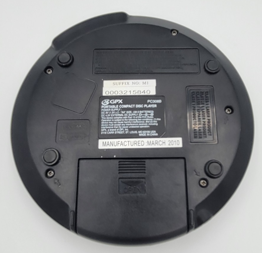 GPX Portable CD Compact Disc Player PC308B 60 SECOND ANTI SKIP TESTED ...