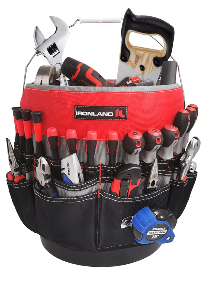 IRONLAND Bucket Tool Organizer Fit 3.5-5 Gallon Bucket, 51 Pockets ...