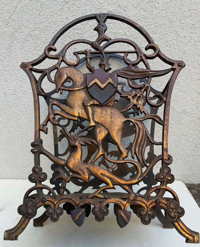 Antique Seville Art Studios Cast Iron Gladiator Deco Fishbowl Magazine ...