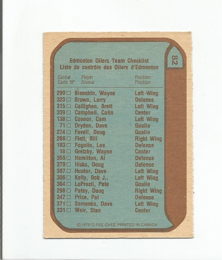 1979-80 EDMONTON OILERS NEW NHL ENTRY OPC HOCKEY CARD #82 "NICE GRADE ...