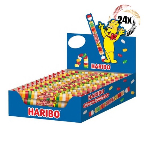 Full Box 24x Rolls Haribo Roulette Mega Roulette Assorted Flavor Candy ...