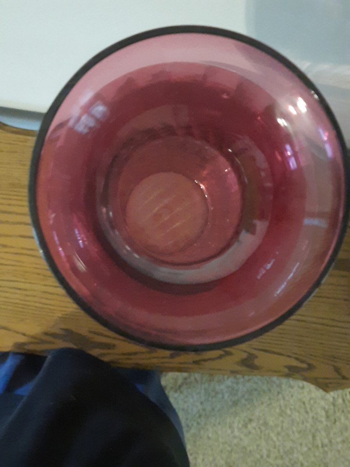 Vintage Pilgrim Cranberry Glass Masterworks Collection Column Pedestal ...