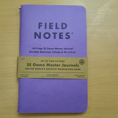 FIELD NOTES: Set of Two 64-Page 5E Game Master Journals Notebook for D ...