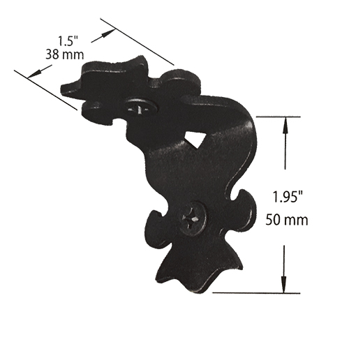 Nuvo Iron 2" Ornamental Rafter Clips RC2 (1.5" x 1.95") 12pcs - Black ...
