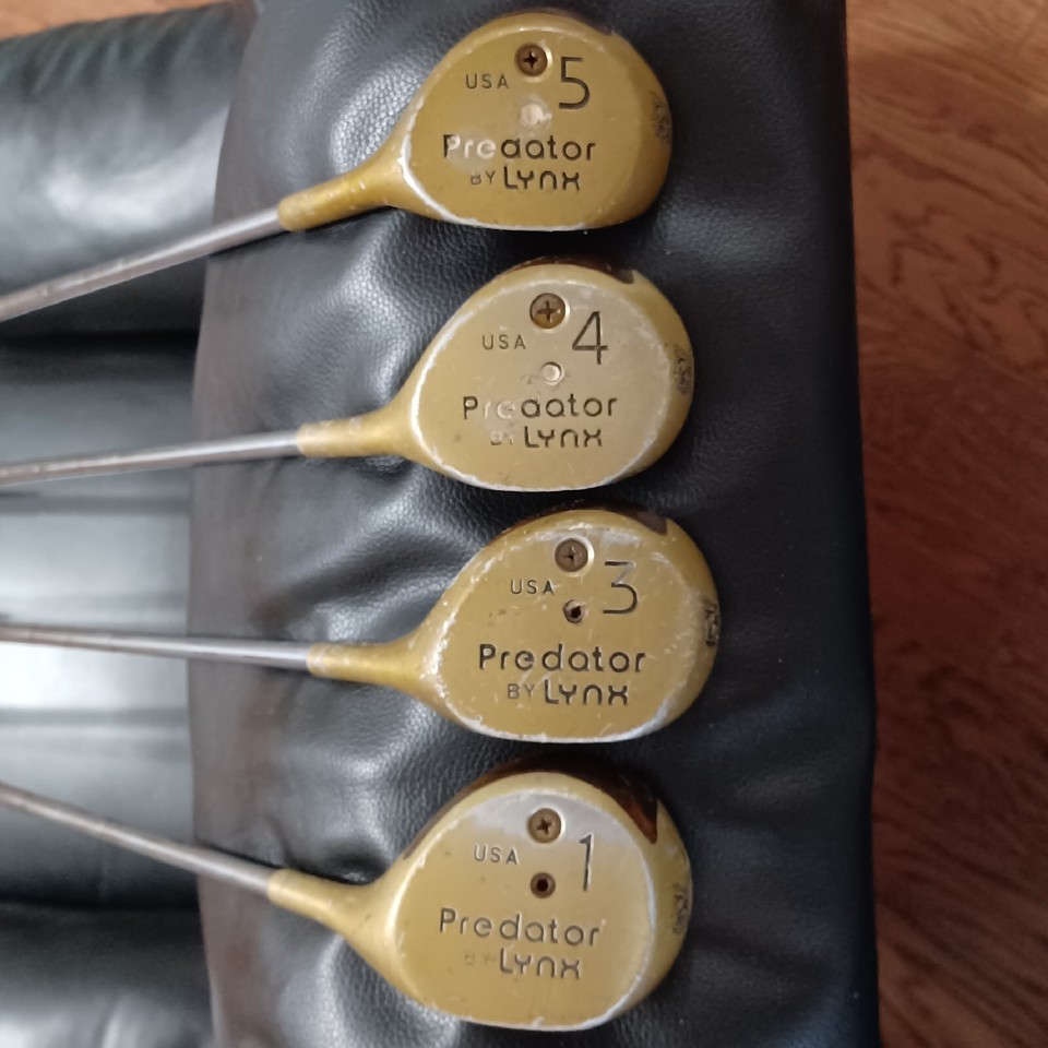 Vtg Lynx Predator Golf Clubs Set 3-Pw & Woods 1,3,4 5 RH Steel Shaft ...