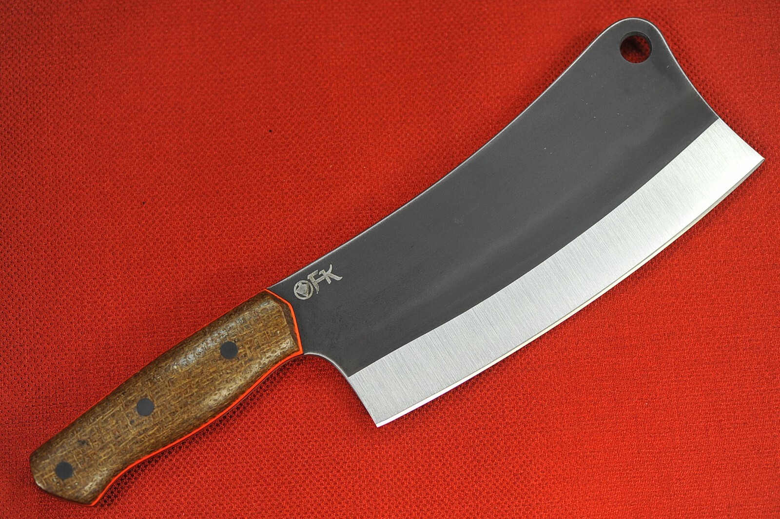 Dylan Fletcher Custom Cleaver .165" Saber Ground Blade, Brown Burlap ...