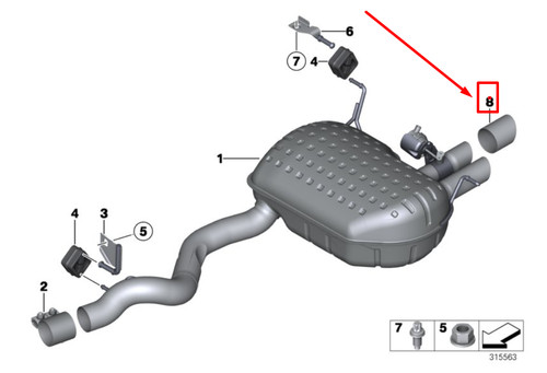 NEW BMW X1 E84 EXHAUST TAIL PIPE TIP 18307635633 7635633 ORIGINAL | eBay