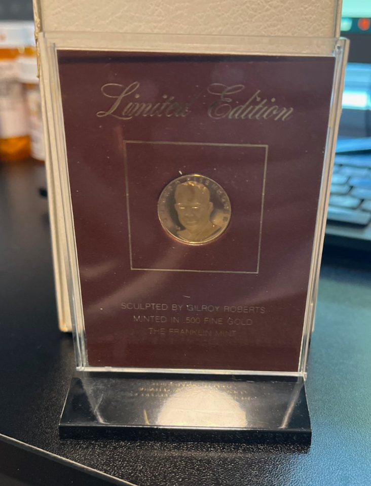 The Franklin Mint Medal Dwight D Eisenhower Gilroy Roberts .500 Fine ...