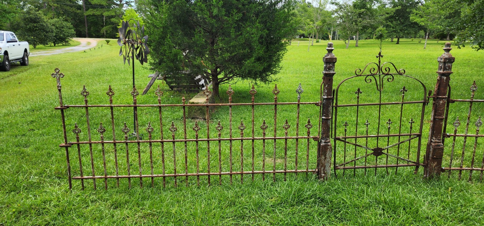 1800s New Orleans Wrought Cast Iron Cemetary Fence Gate Gothic ...