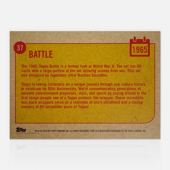 BATTLE TOPPS 80TH ANNIVERSARY WRAPPER ART CARD 37 #Topps #War #History ...