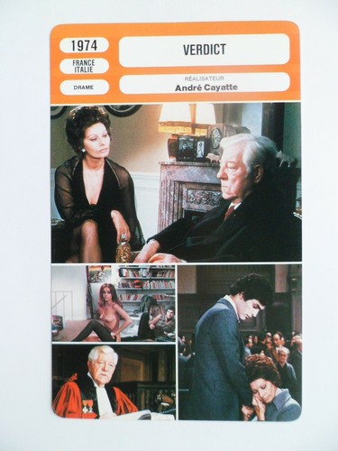 CARTE FICHE CINEMA 1974 VERDICT Jean Gabin Sophia Loren Henri Garcin Julien Bert | eBay