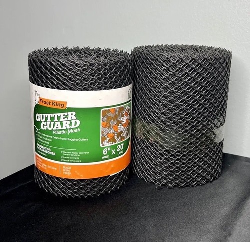 Frost King Gutter Guard Black Plastic Mesh Protector VX620 6”x20” 2 ...