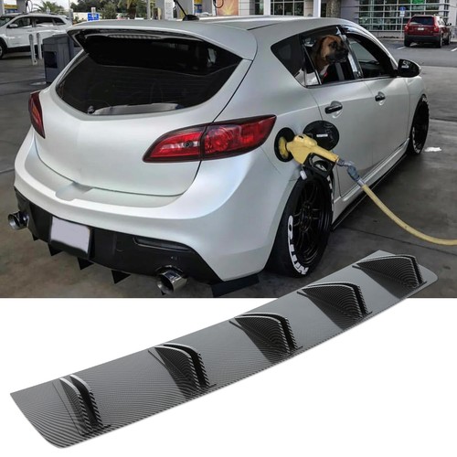 Rear Bumper Lip Side Splitter Diffuser Spoiler 5-Fins For Mazdaspeed 3 ...