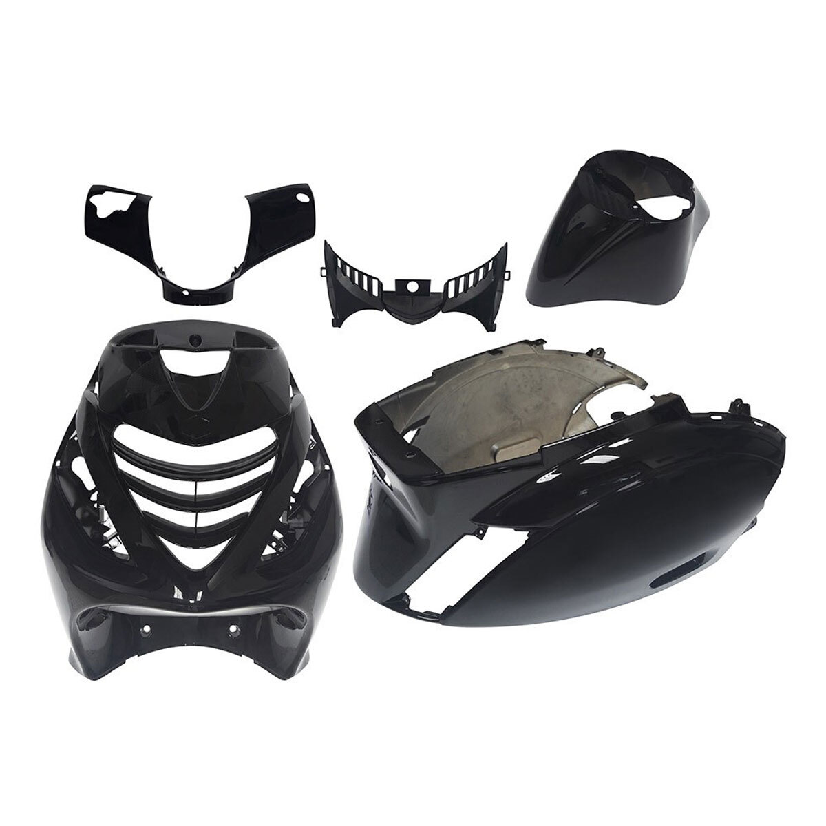 Set Fairings 7 Pcs Shiny Black Piaggio 50 Zip Sp 2T LC 2001-2004 | eBay