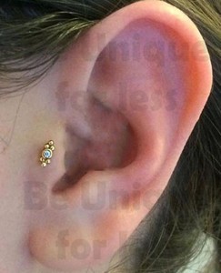 NEW Crystal DOUBLE SIDED BALLS Tragus Helix Bar Cartilage Earring Screw ...