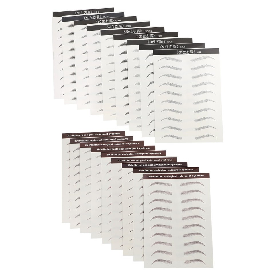 18 Pcs Waterproof Imitation Eyebrow Stickers Natural Fake Hair Like ...