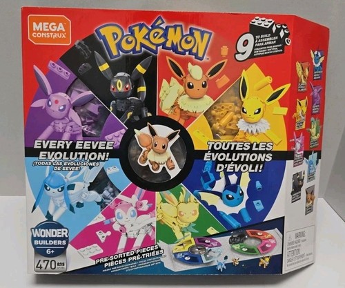 MEGA Construx Pokemon Every Eevee Evolution 470 Pcs Wonder Build- New ...