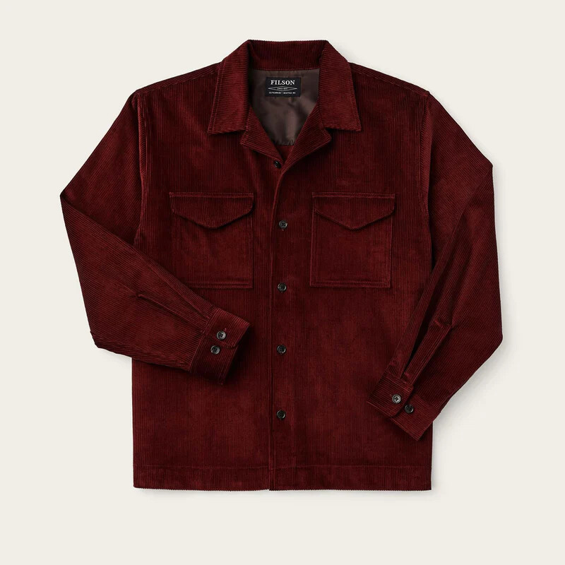 Filson Buck Creek Camp Shirt 20233076 Heartwood Dark Cord Thick Maroon ...