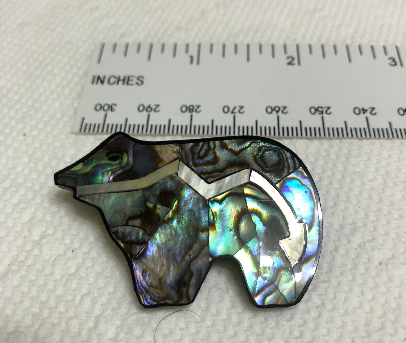 Vintage Abalone Mother of Pearl Bear Pin | eBay