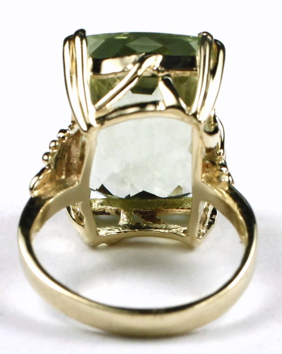 Green Amethyst, Solid 10KY or 14KY Gold Ladies Ring, R039 | eBay