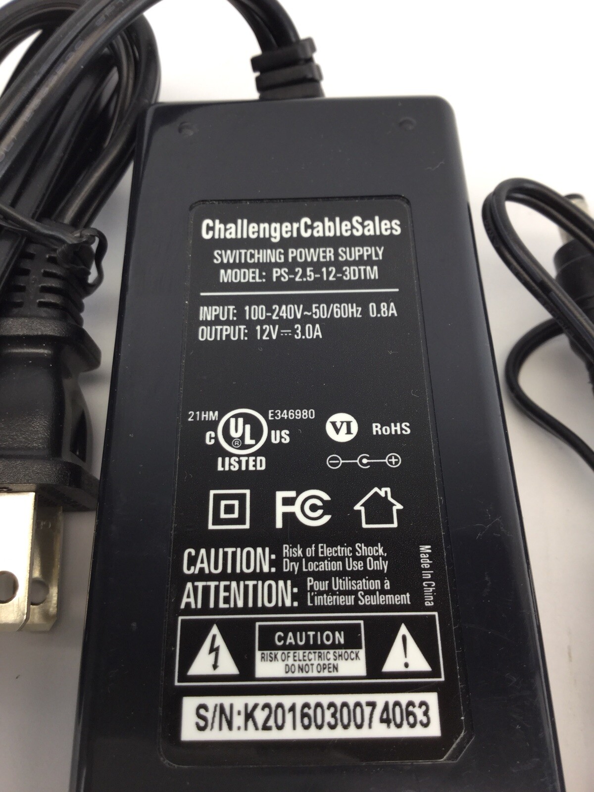 CHALLENGERCABLESALES 8742HDC 9865HDC 36W SWITCHING POWER SUPPLY PS-2.5 ...