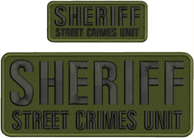 Sheriff Street Crimes Unit emb patch 4x10 & 2x5 hook on back black on ...