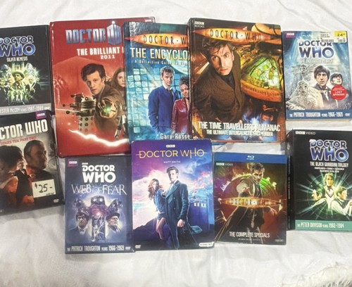 BBC Doctor Who Collectibles Lot Books DVDs Series Ten Tenth Eleventh ...