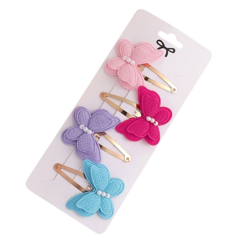 4Pcs Practical Double Layer Bows Hair Clip Metal Barrettes For Women ...