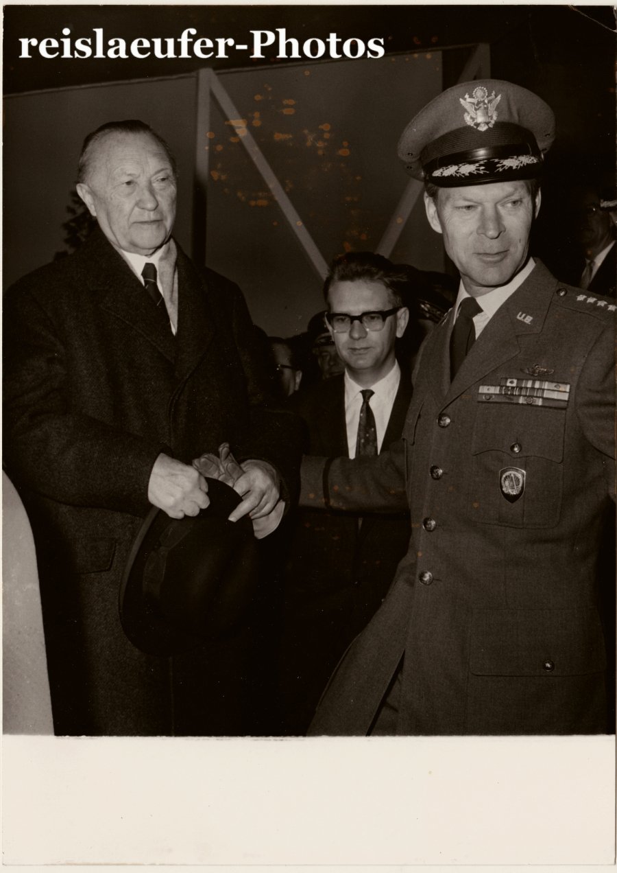 General Norstad, Welcoming German Chancellor Adenauer, Original Photo ...