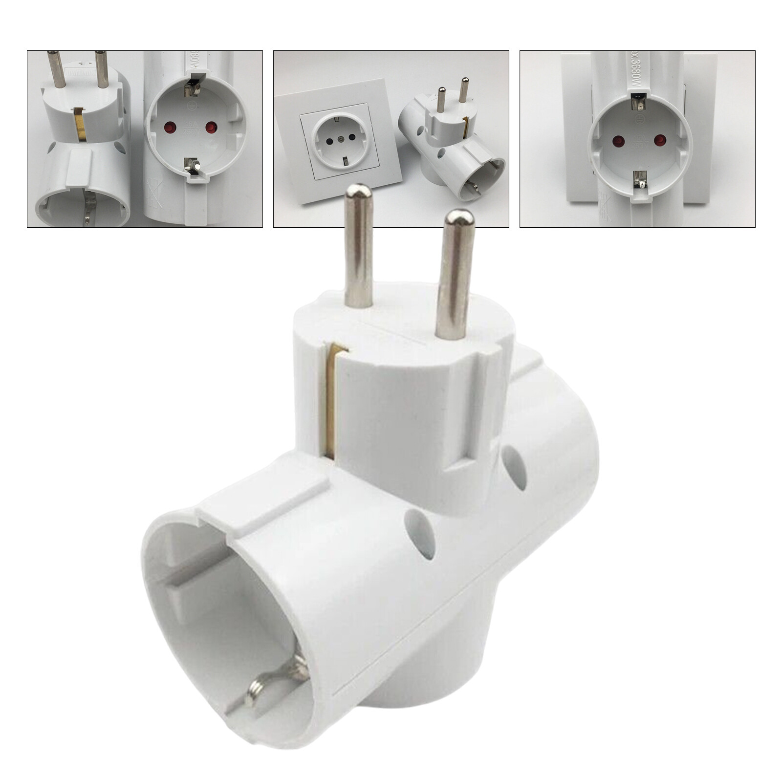 3-Fach Mehrfachstecker EU Steckdosen Steckdosenverteiler Drei/Vier ...