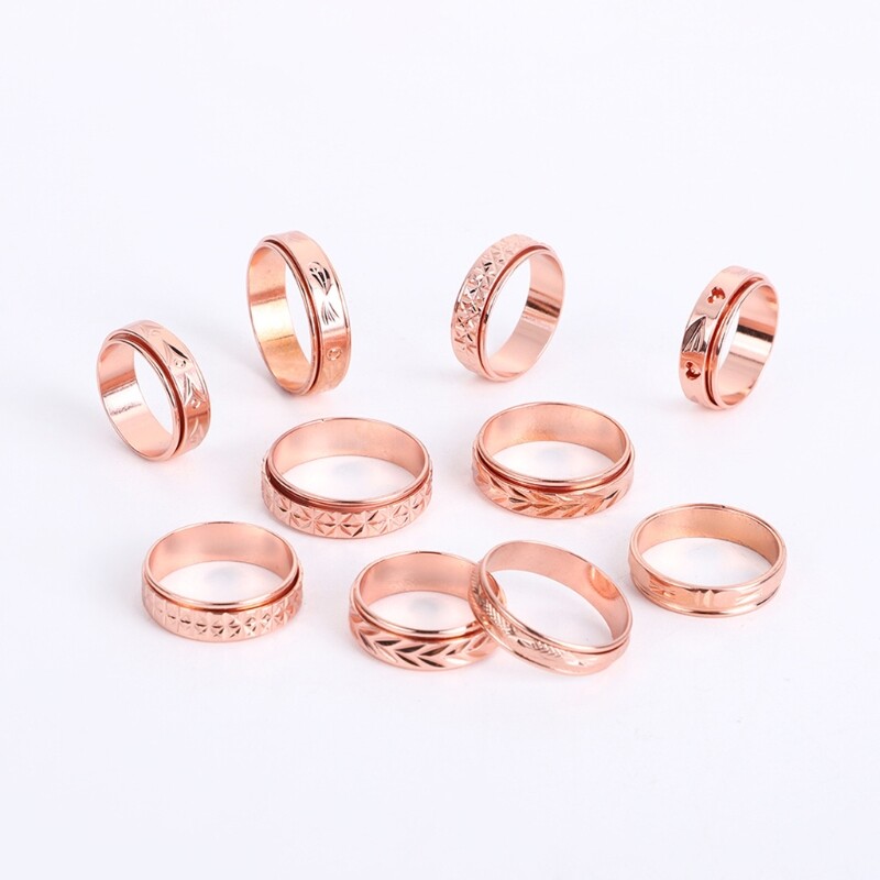 Alloy Rings Set Flower Pattern Spinner Rings Rings for Anxiety | eBay