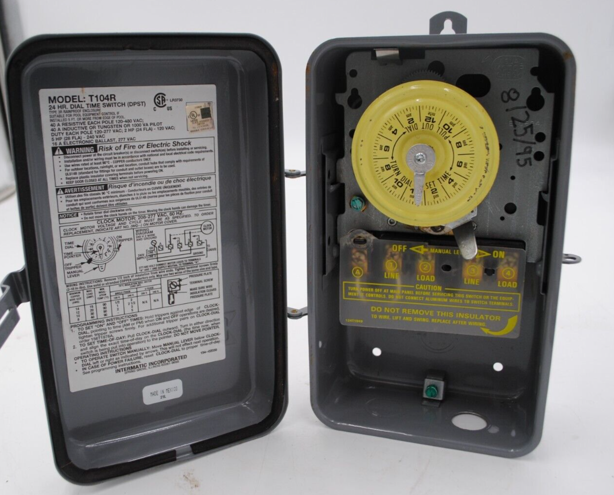 Intermatic T104R 40A 24-Hour Mechanical Time Switch - Gray 78275000124 ...